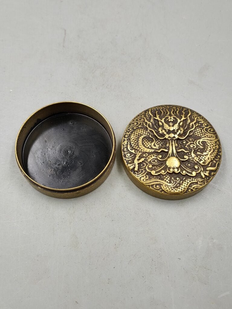 Pure Brass Treasure Box Ink Box Calligraphy Tool Box Jewelry Box Metal ...