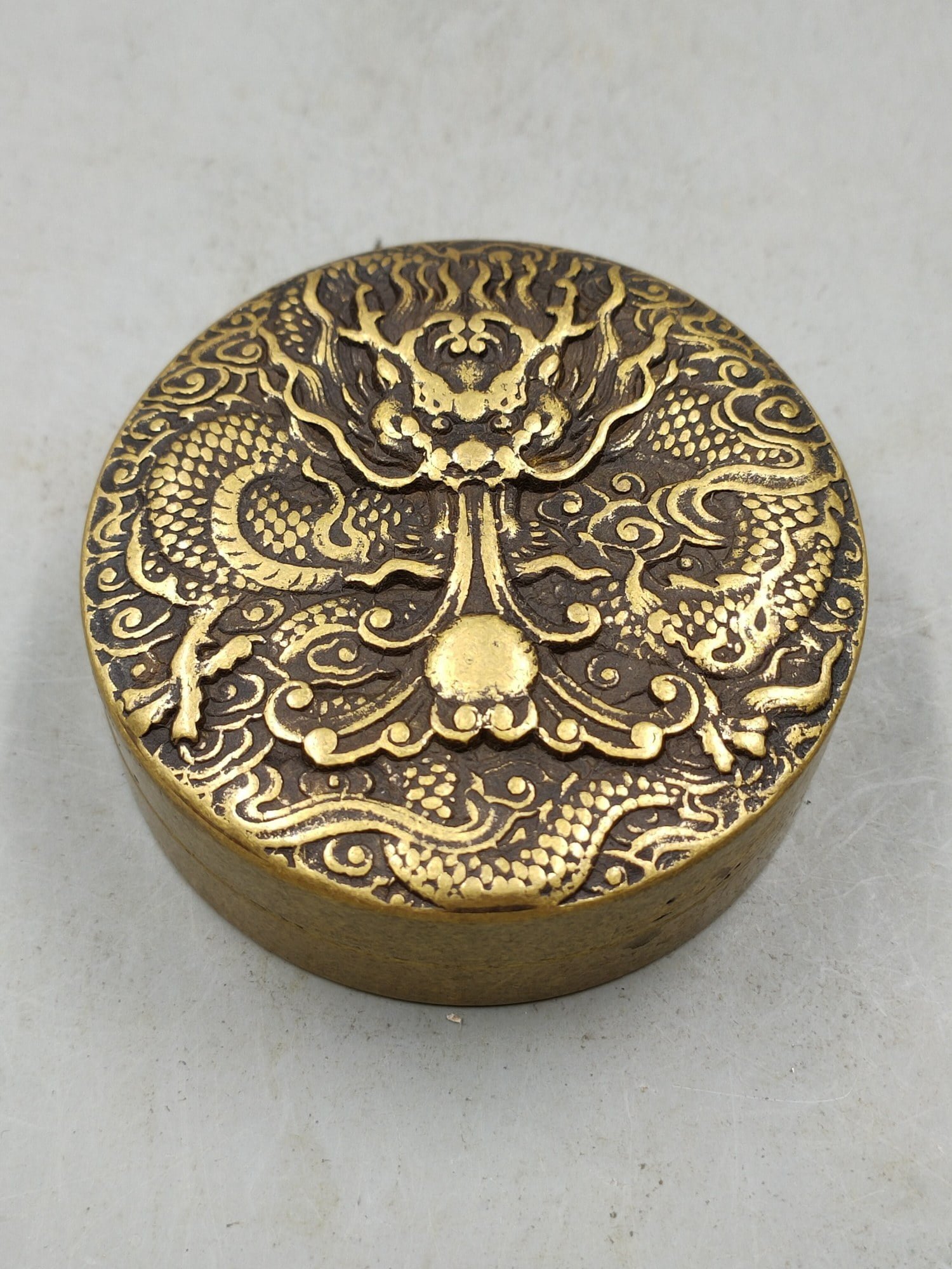 Pure Brass Treasure Box Ink Box Calligraphy Tool Box Jewelry Box Metal ...